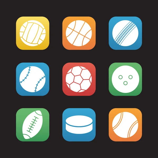 Sport balls vector icon set with shadows Stock Vector Image by ...