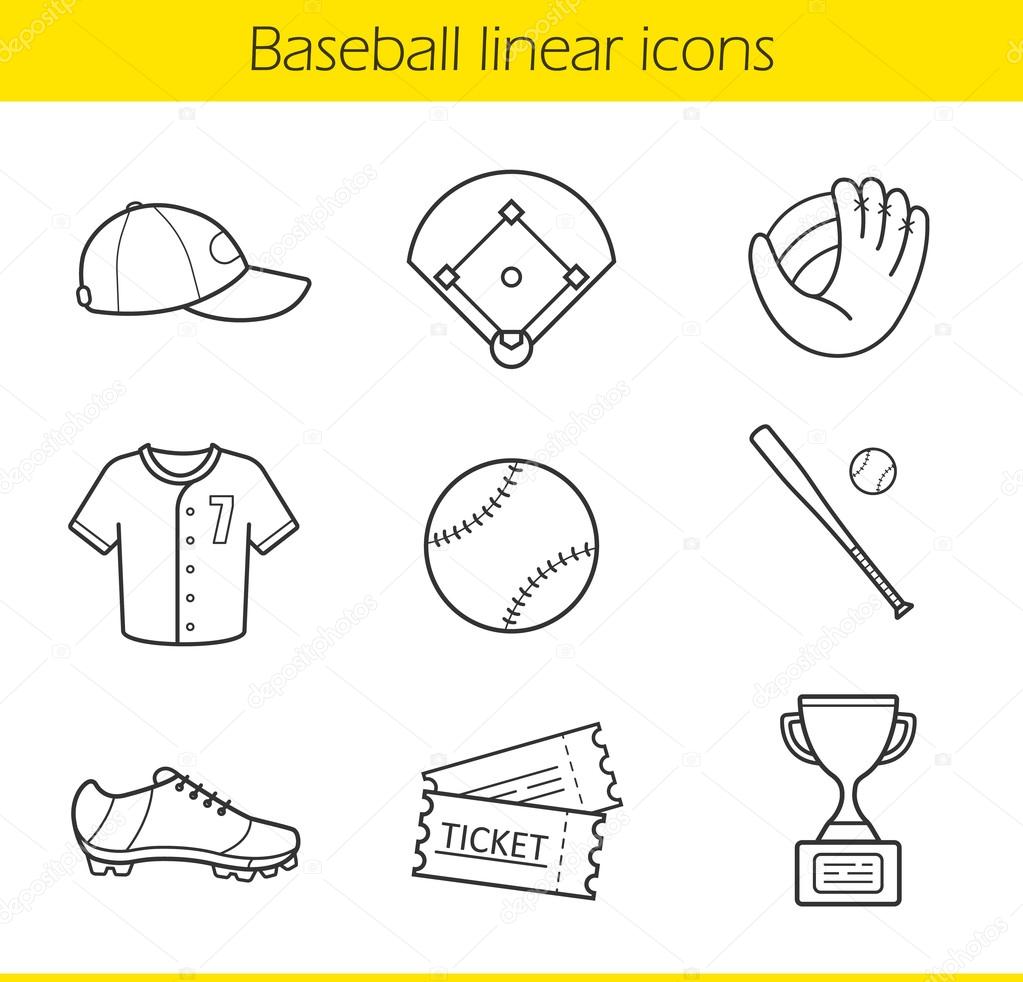 Baseball game icons set Stock Vector by ©bsd_studio 107895046