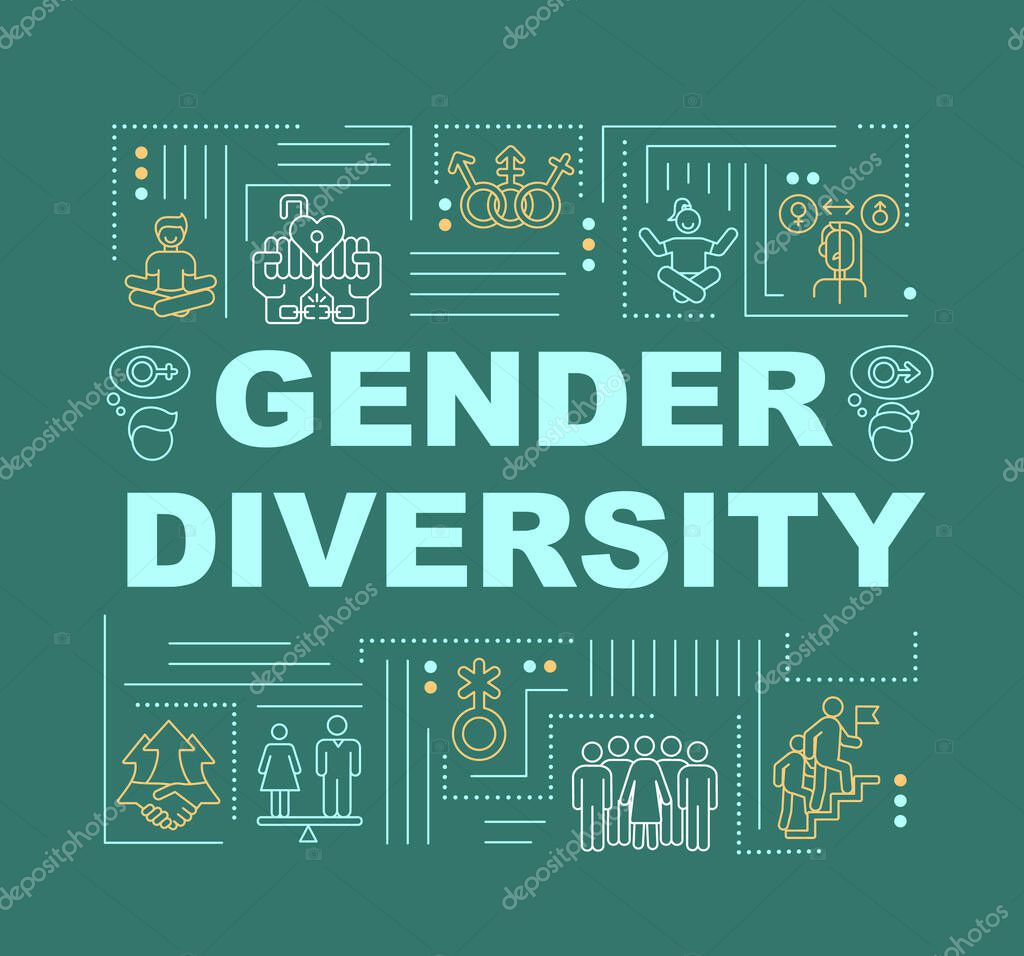 Banner de conceptos de diversidad de género en la sociedad. Espacio ...