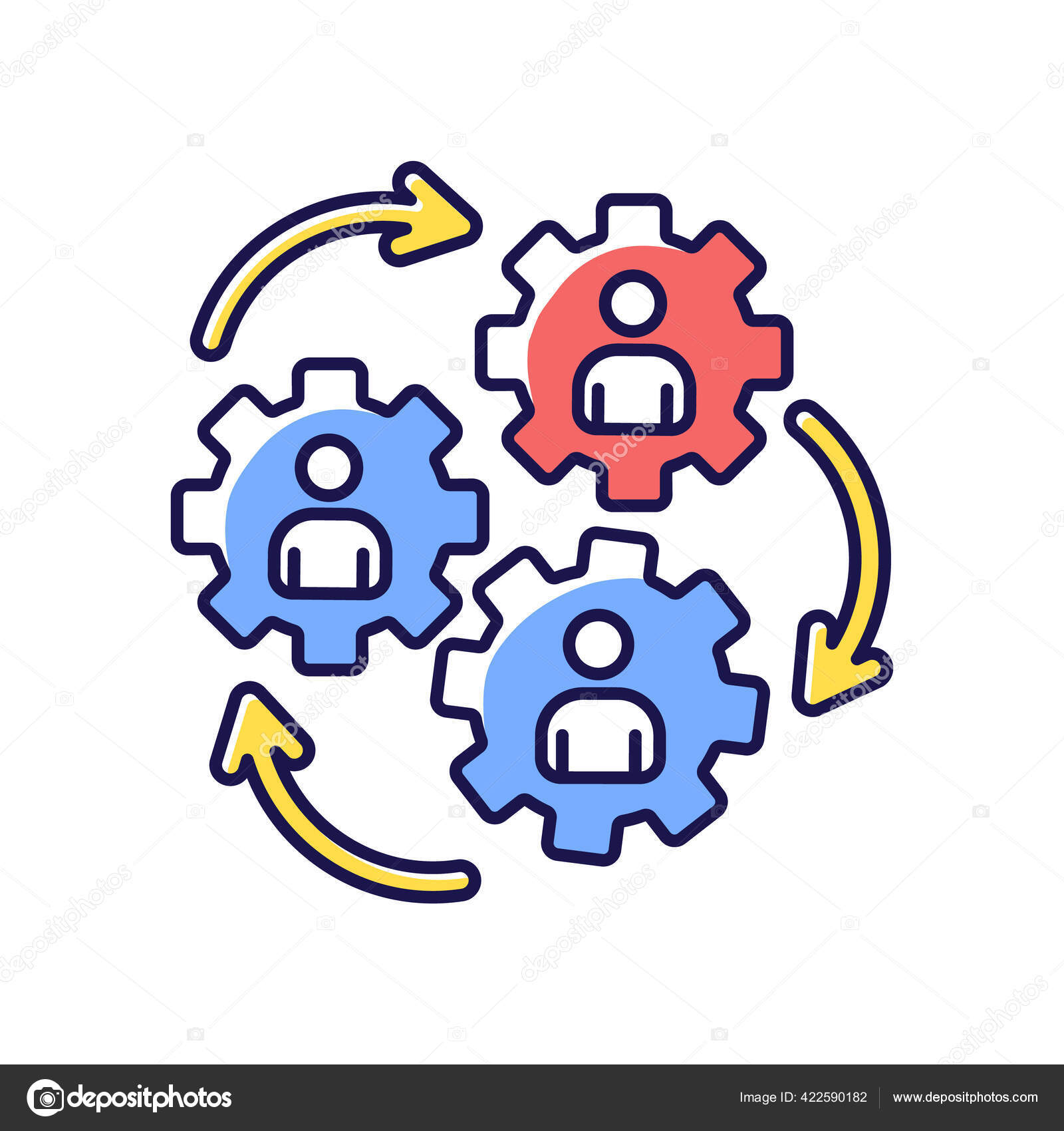 Human Synergy Rgb Color Icon Corporate Workforce Collaboration Company ...