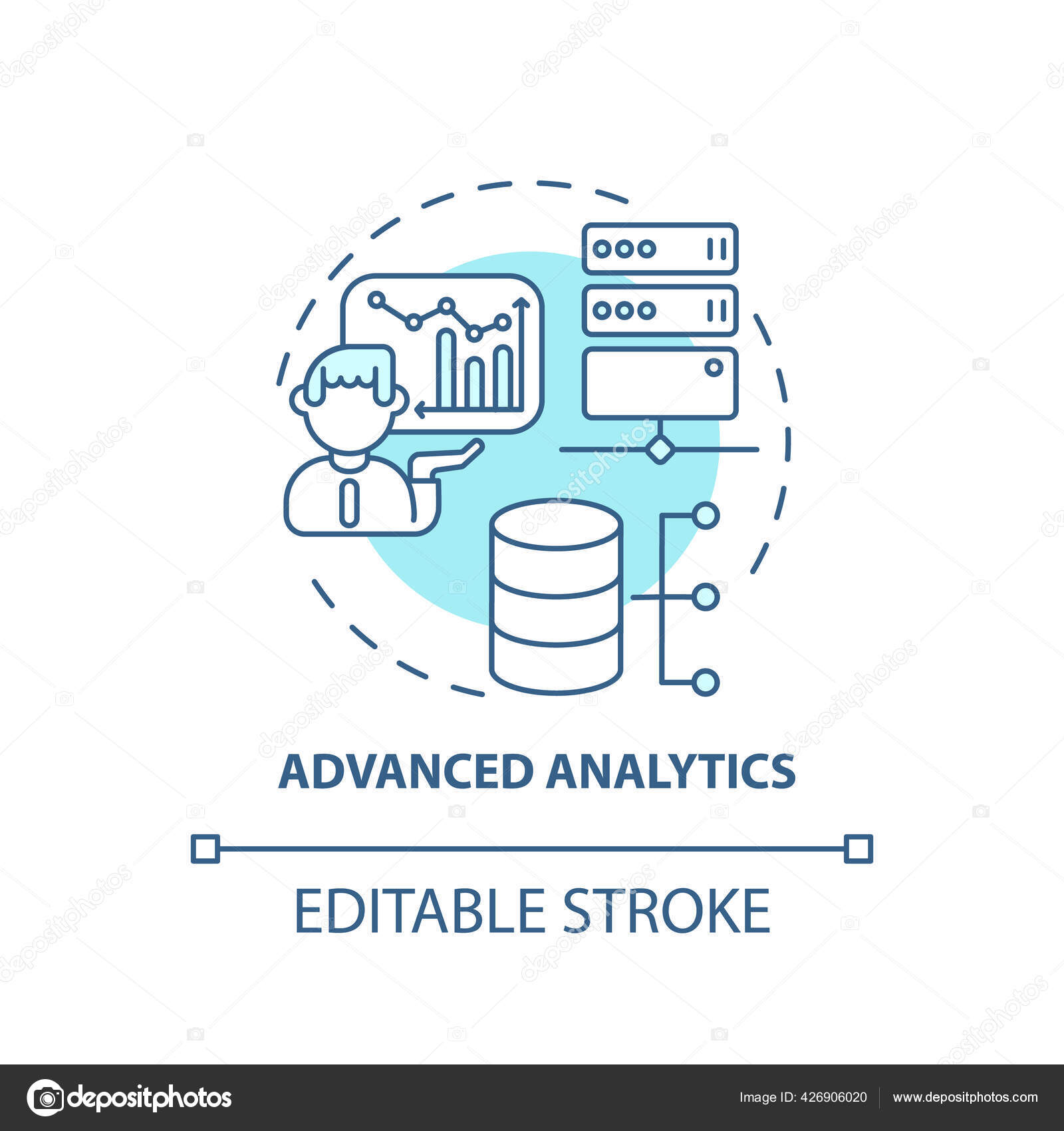 Advanced Analytics Concept Icon Digital Consulting Component Idea Thin ...