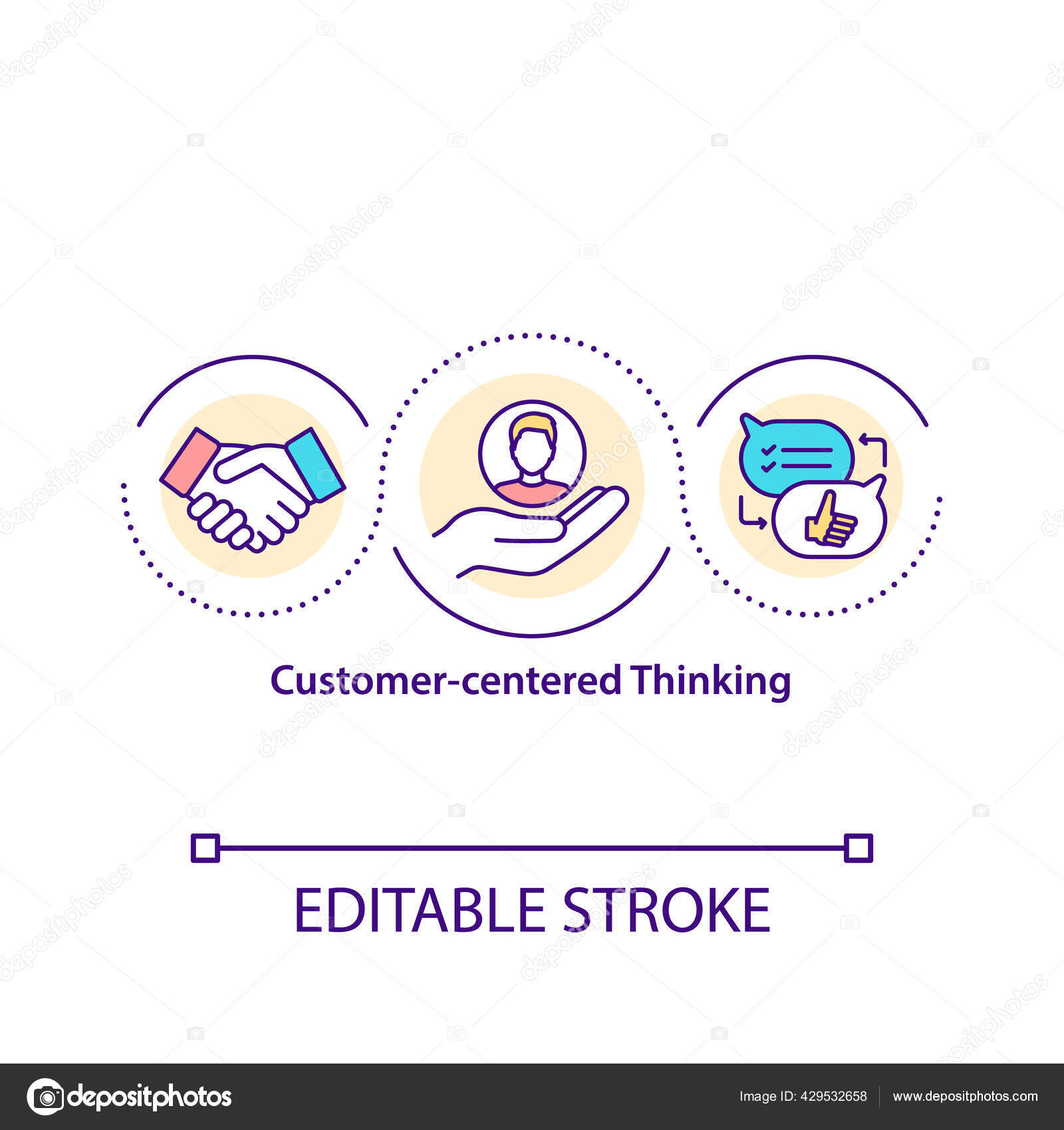 Customer Centered Thinking Concept Icon Interaction Client Support ...