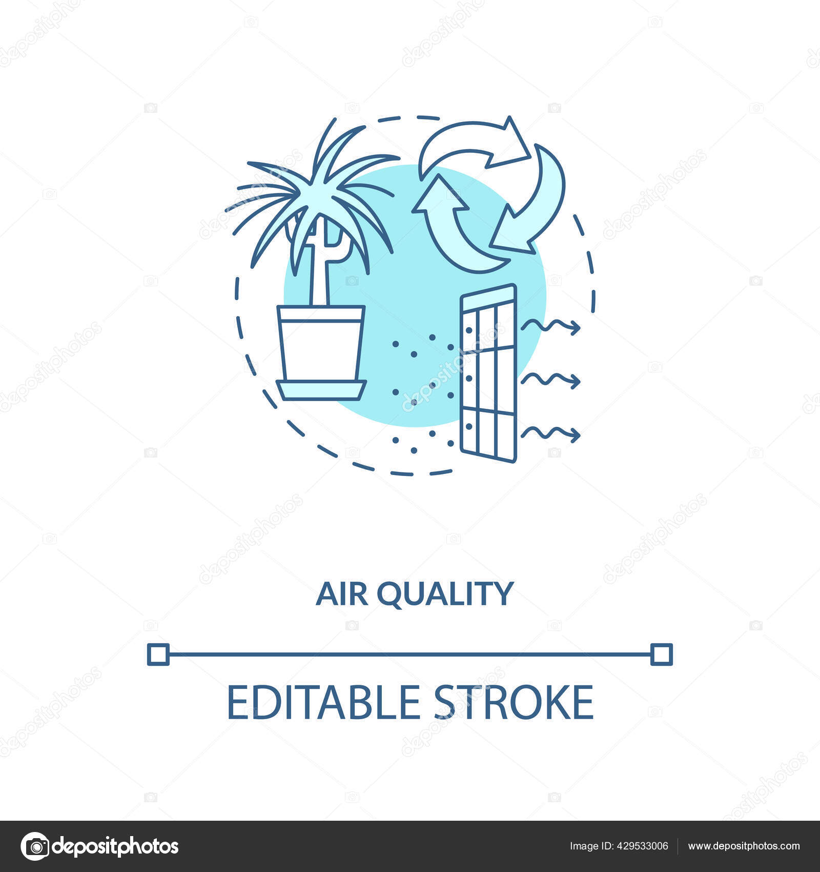 Air Quality Blue Concept Icon Indoor Ventilation Clean House ...