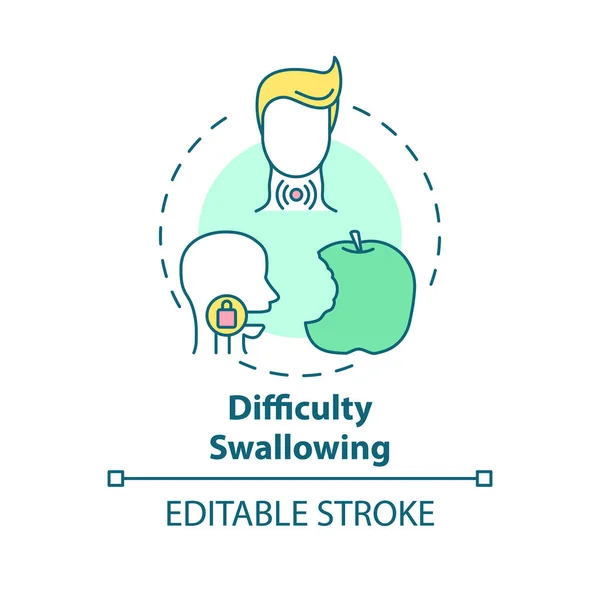 Difficulty Swallowing Concept Icon Sore Throat Symptom Idea Thin Line ...
