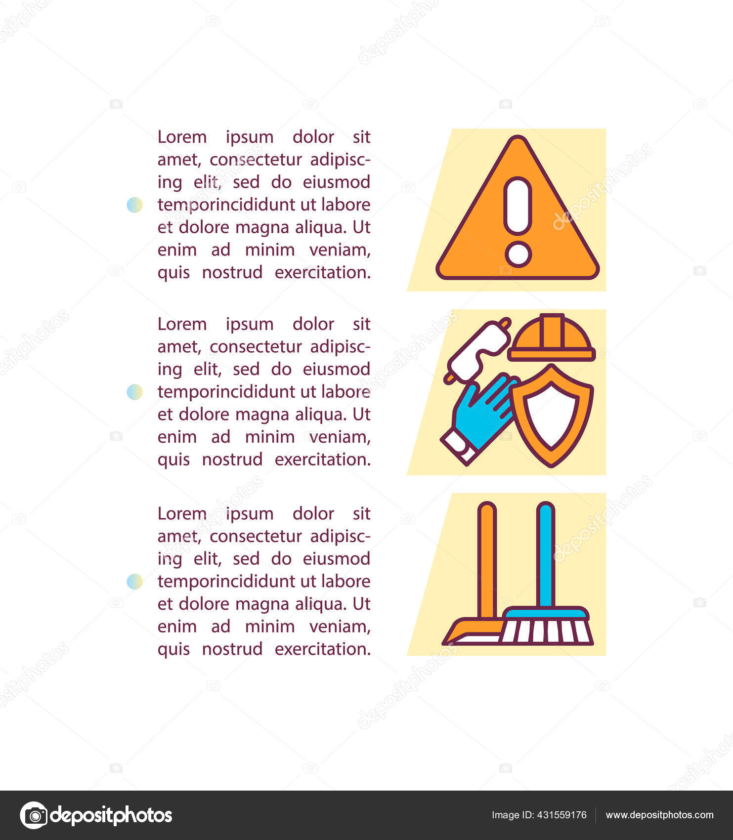 Workplace Safety Procedures Concept Icon Text Reducing Health Risks ...