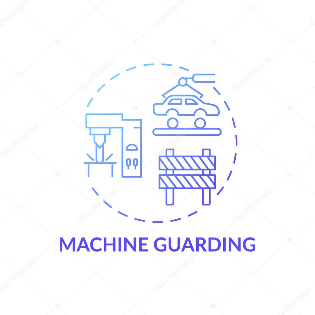 Icono de concepto de protección de máquina. Reglas de seguridad en el ...