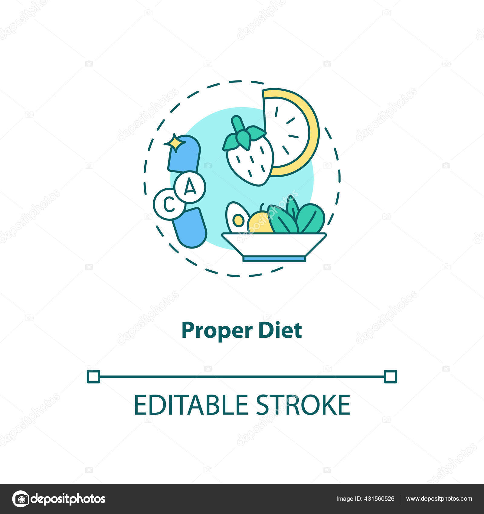 Proper Diet Concept Icon Cfs Treatment Idea Thin Line Illustration ...