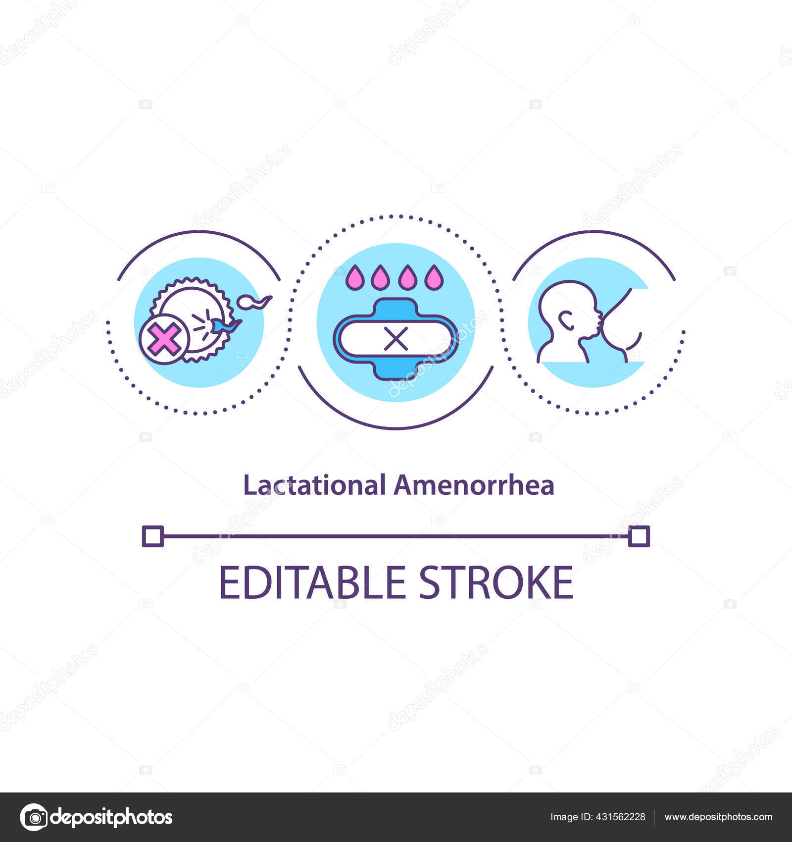 Lactational Amenorrhea Concept Icon Postpartum Infertility Idea Thin ...