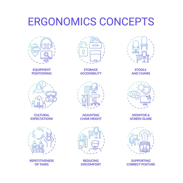 Ergonomics icons Vector Art Stock Images | Depositphotos