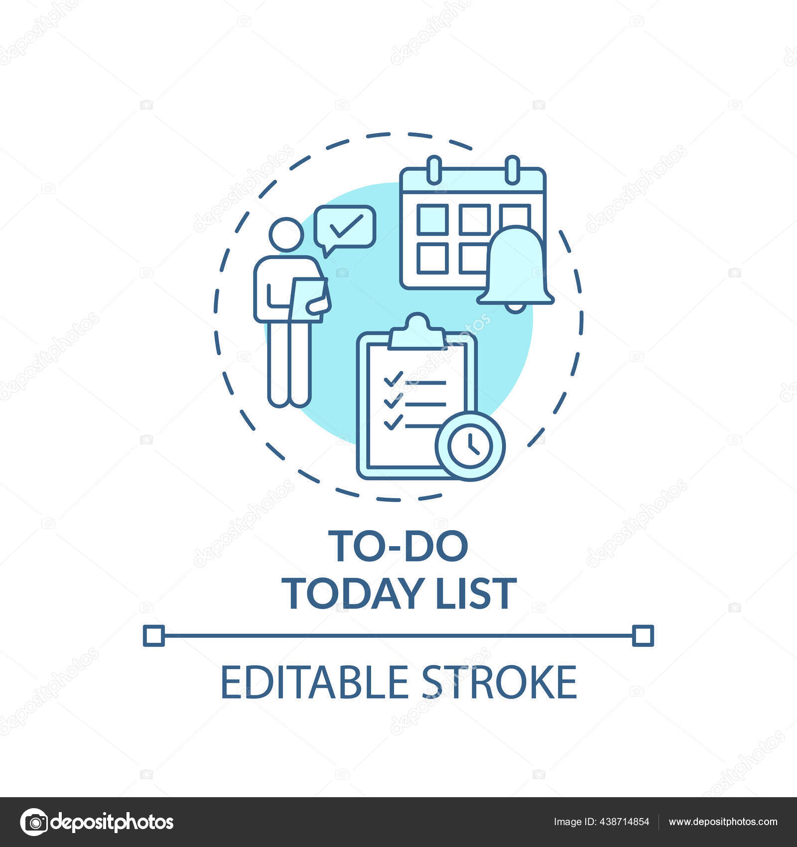 Today List Concept Icon Fighting Procrastination Idea Thin Line ...