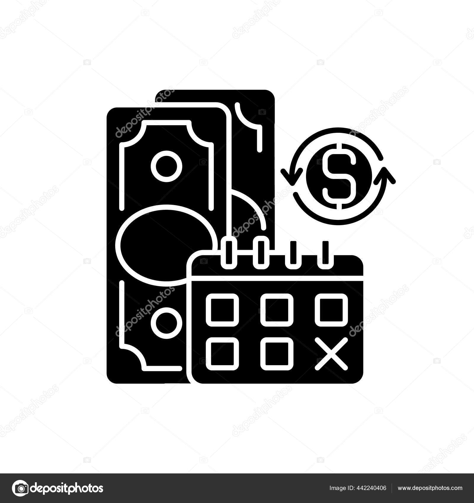 Regular Payments Black Glyph Icon Coverage Term Determined Interval ...