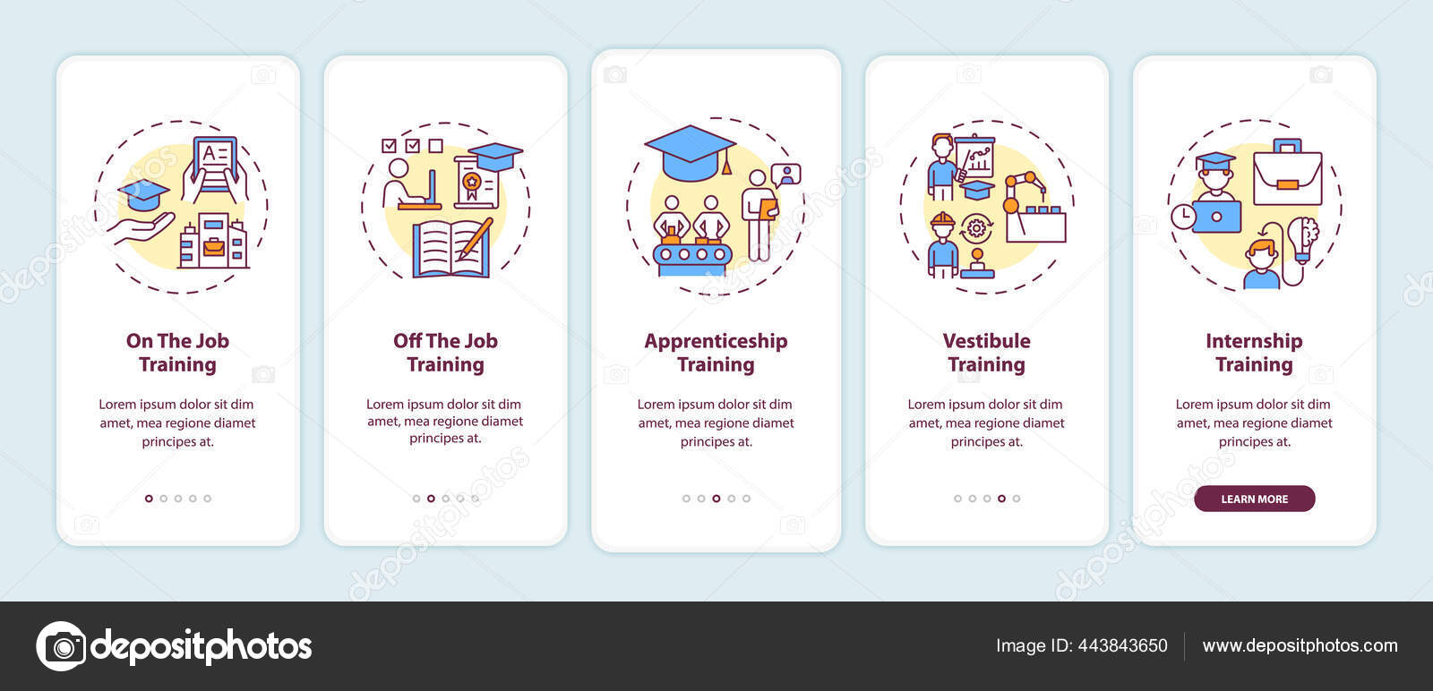 Staff Training Methods Onboarding Mobile App Page Screen Concepts Job Stock Vector Image by ©bsd ...