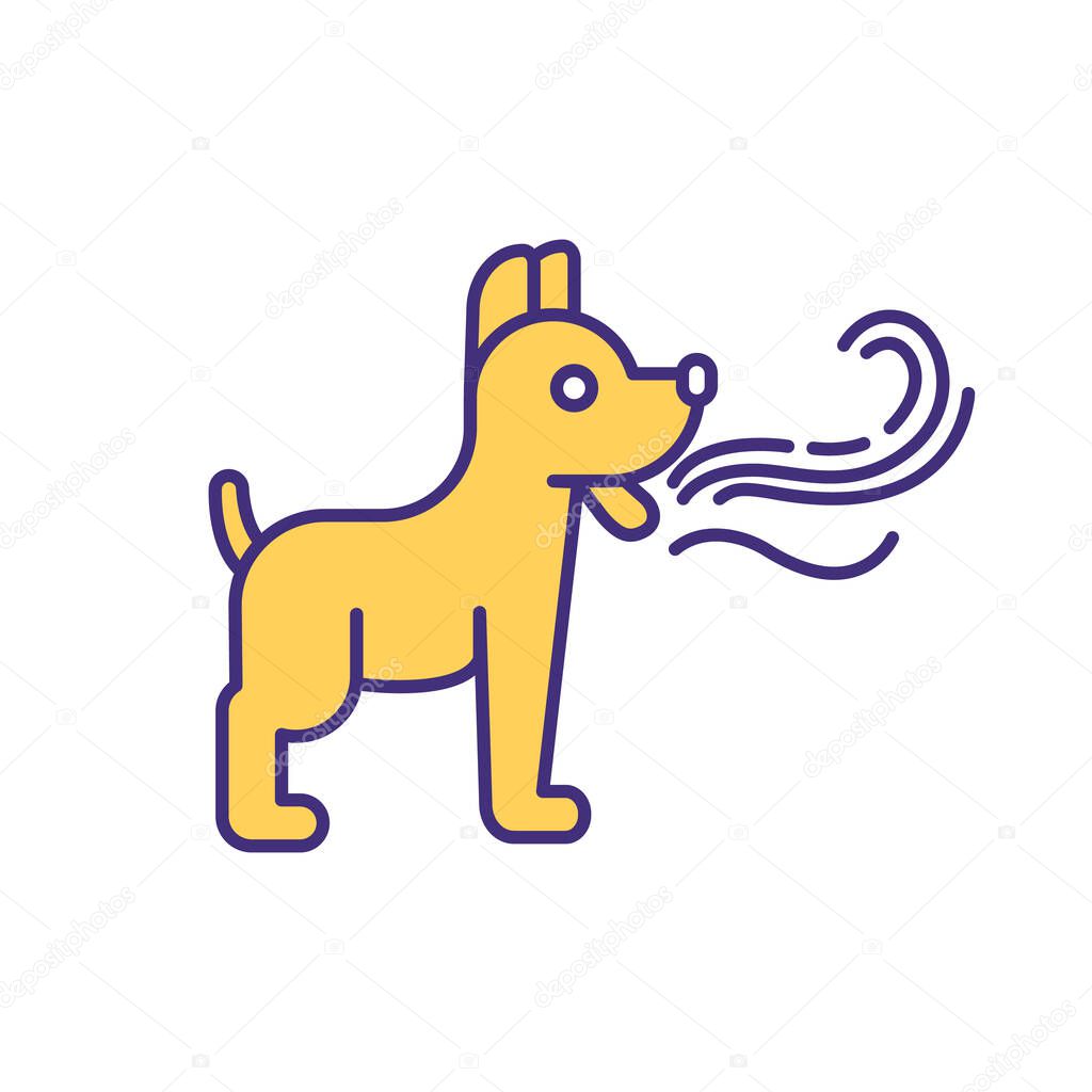Mascotas mal aliento icono de color RGB. Servicio de cuidado de ...