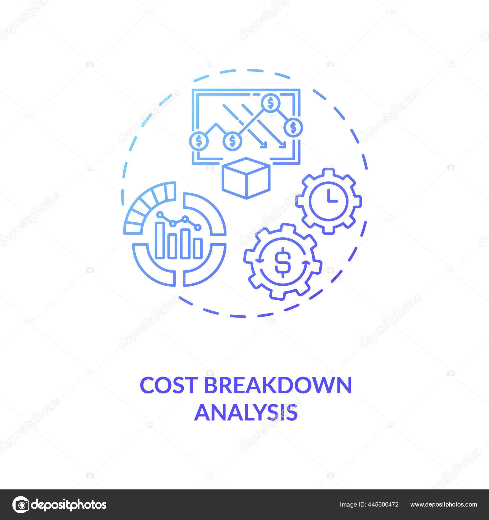 Cost Breakdown Analysis Concept Icon Cost Reduction Strategy Idea Thin ...