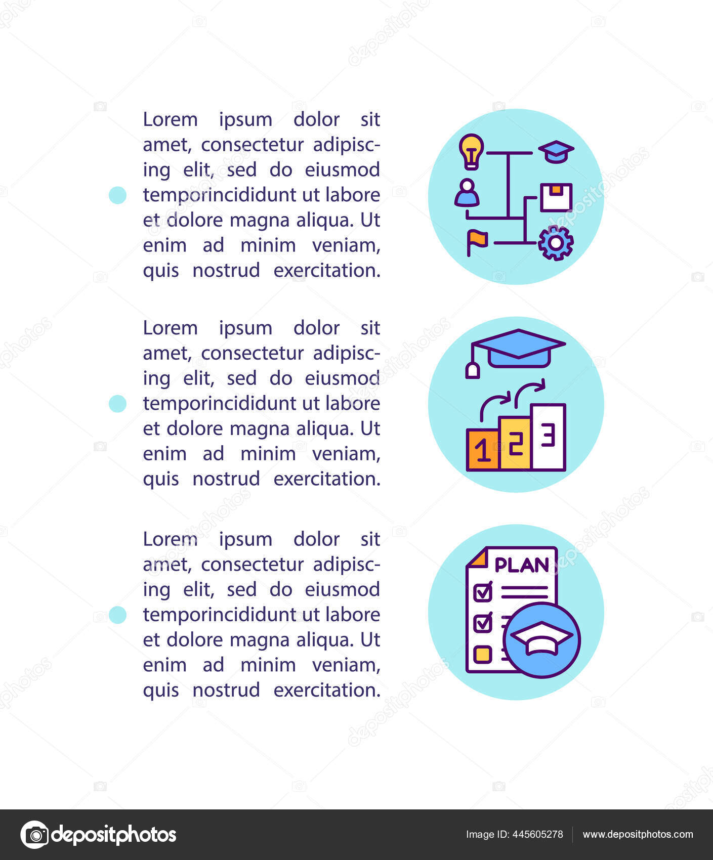 온라인 아이콘에 텍스트 직관적 구조입니다 Ppt 페이지 템플릿 팜플렛 삽화가 — 스톡 벡터 © Bsd 445605278