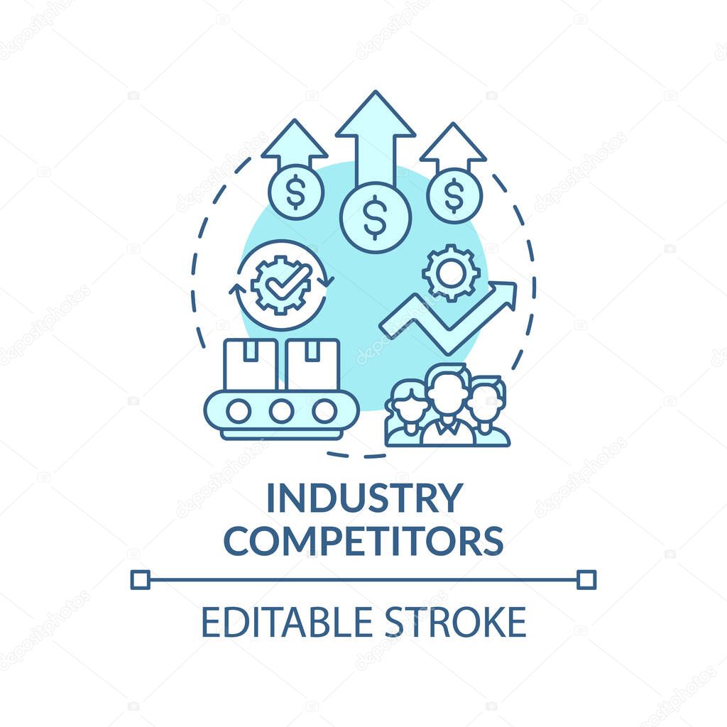 icono de concepto de la industria competidores. Idea de rivalidad ...