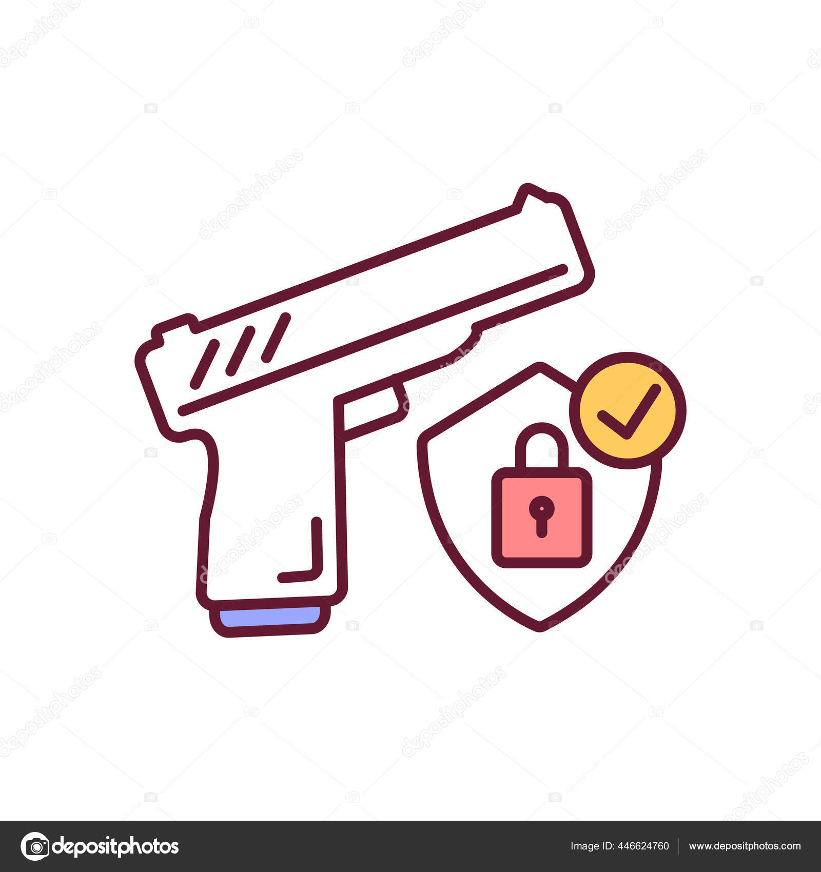 Secure Gun Storing Rgb Color Icon Firearms Control Regulation Ensure ⬇ ...