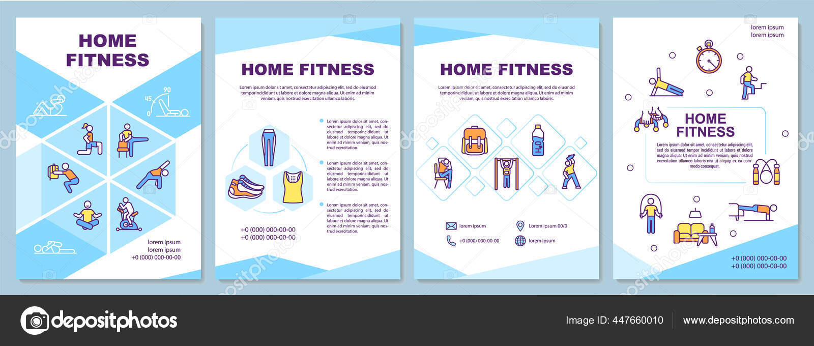 Home Fitness Brochure Template Exercising Your Room Flyer Booklet ...