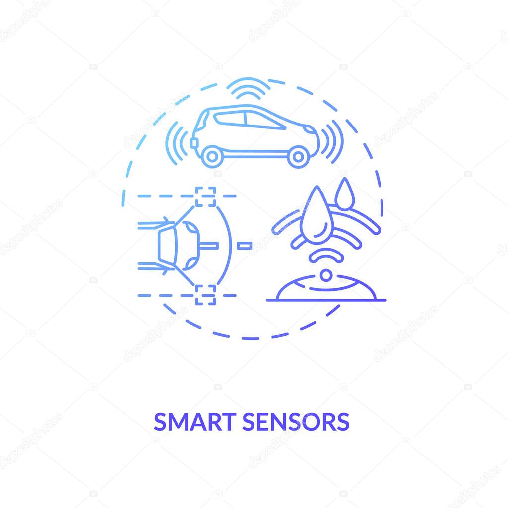 Icono de concepto de sensores inteligentes. Idea de tendencia de la ...