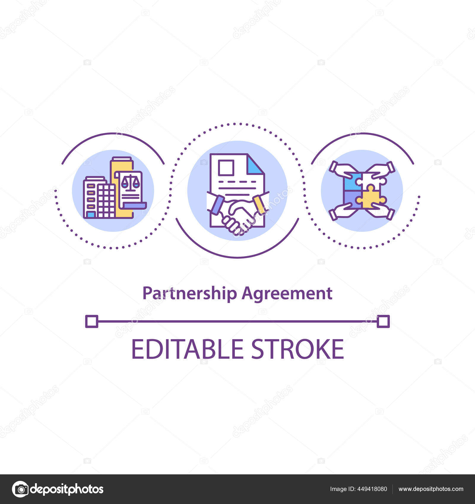 Partnership Agreement Concept Icon Contract Partners Idea Thin Line ...