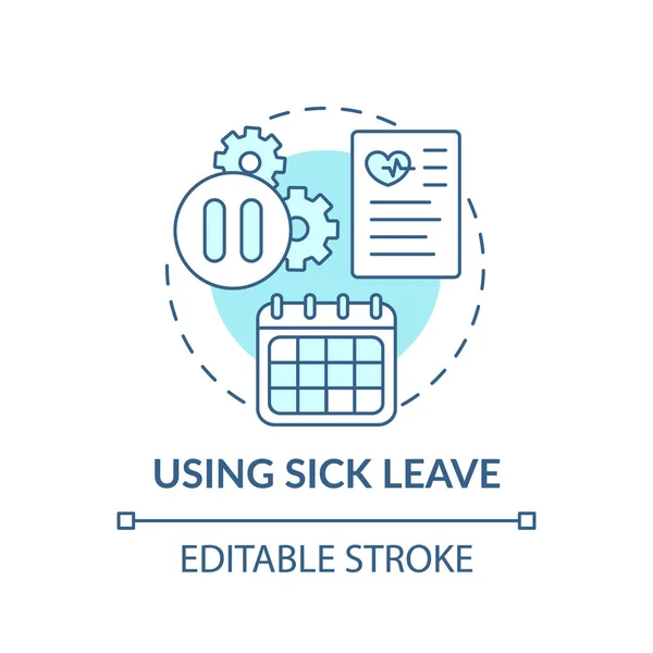 Using Sick Leave Concept Icon Let Staff Telework Idea Thin ⬇ Vector ...