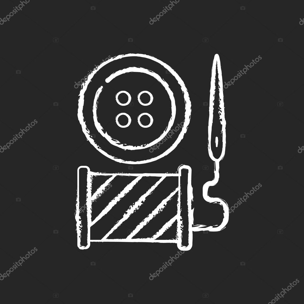 Botón de reparación y reemplazo de tiza icono blanco sobre fondo negro ...