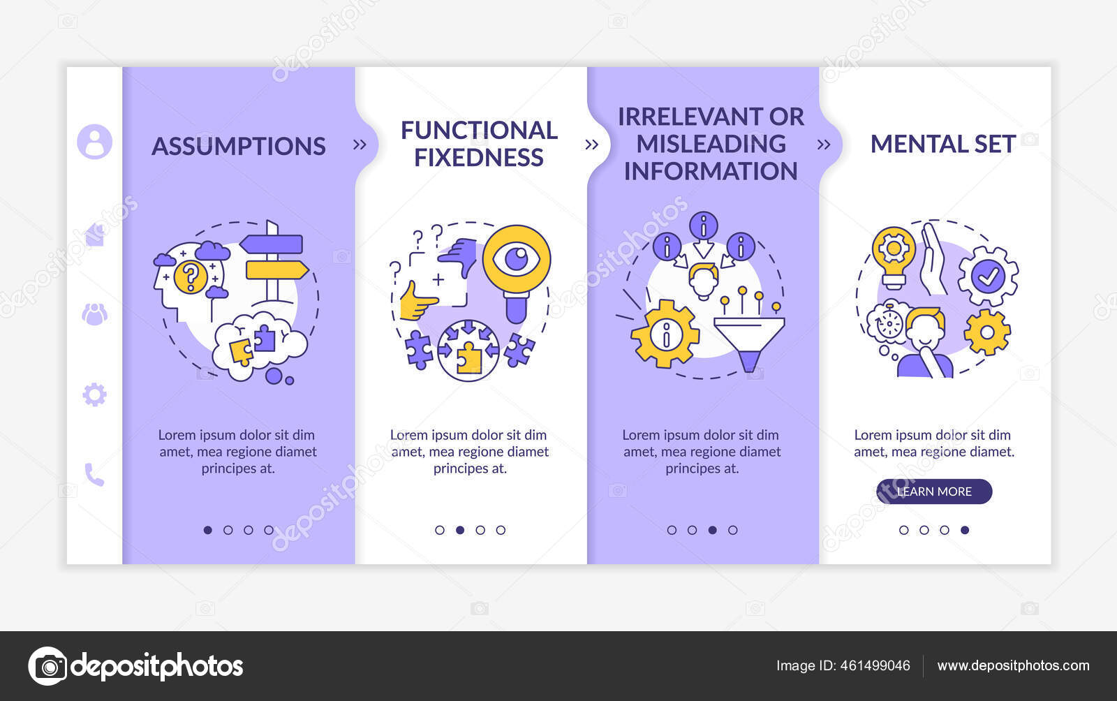 Problem Solving Obstacles Onboarding Vector Template Responsive Mobile Website Icons Stock ...