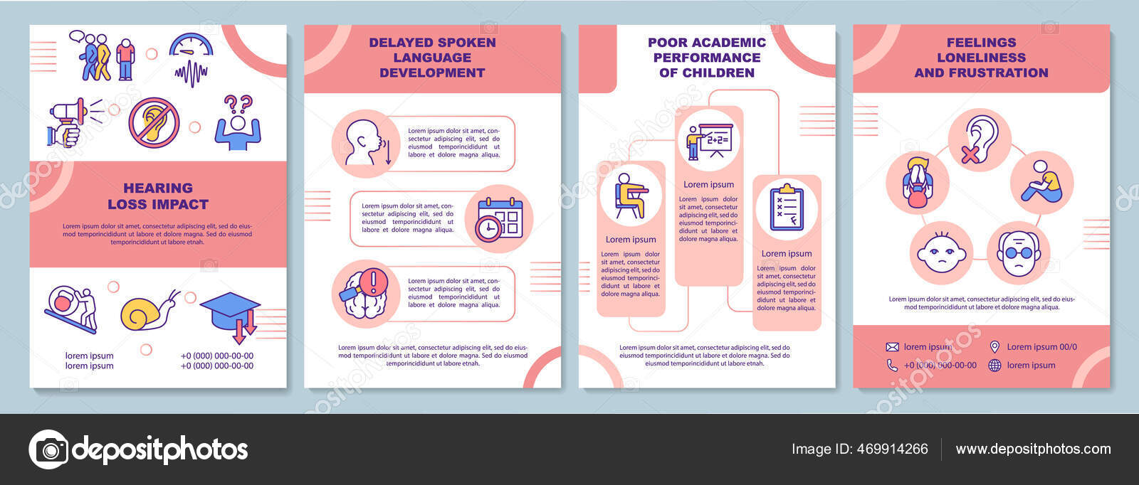 Hearing Loss Impact Brochure Template Poor Academic Performance Flyer ...