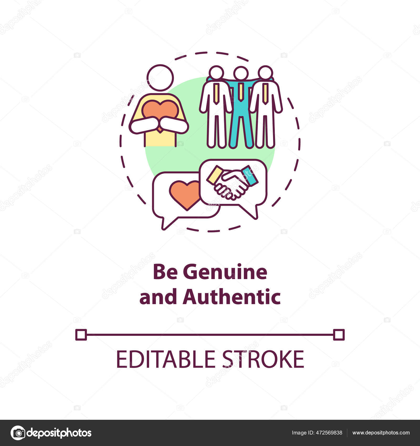 Genuine Authentic Concept Icon Personal Branding Strategy Leader ...