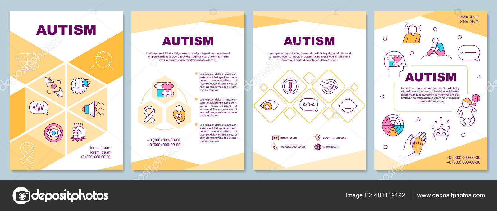 Autism Brochure Template Behavior Communicational Problems Flyer ...