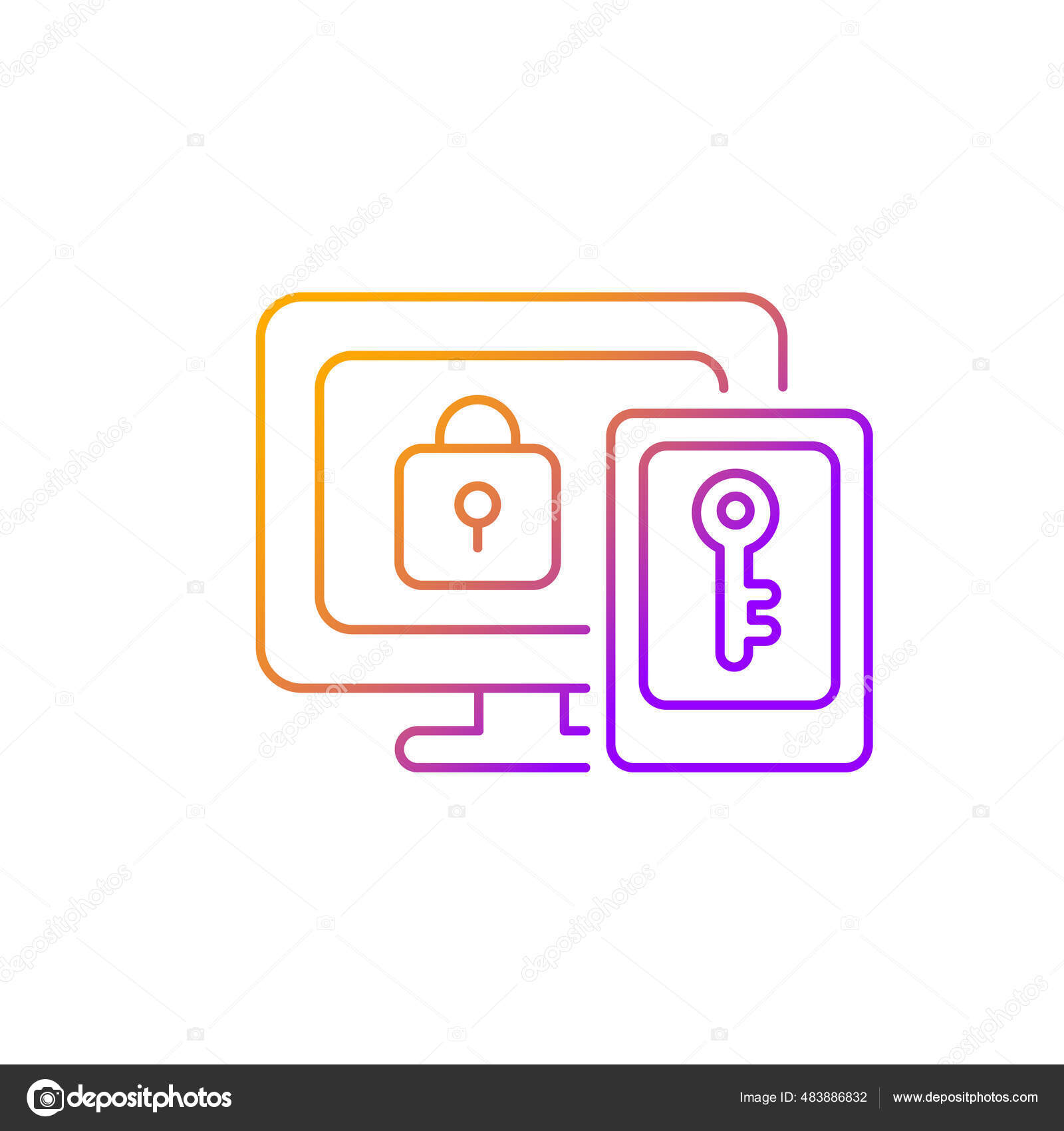 Multi Factor Authentication Gradient Linear Vector Icon Providing Two ...