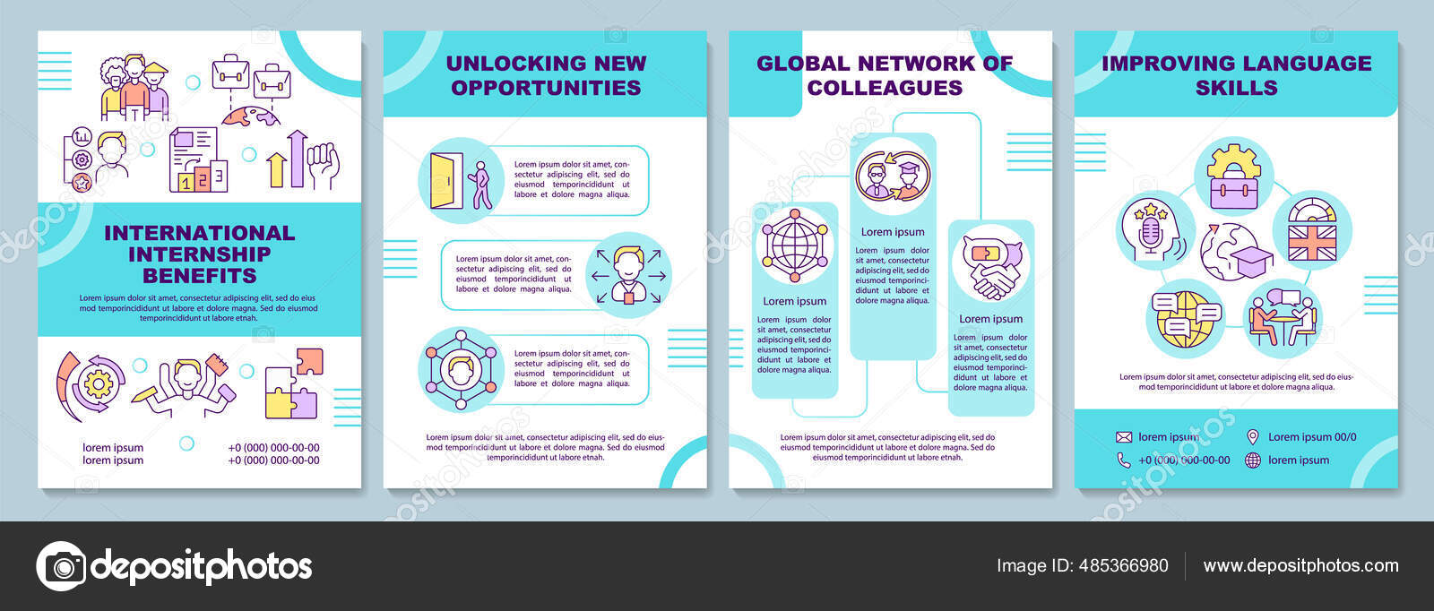 International Internship Benefits Brochure Template Language Skill ...