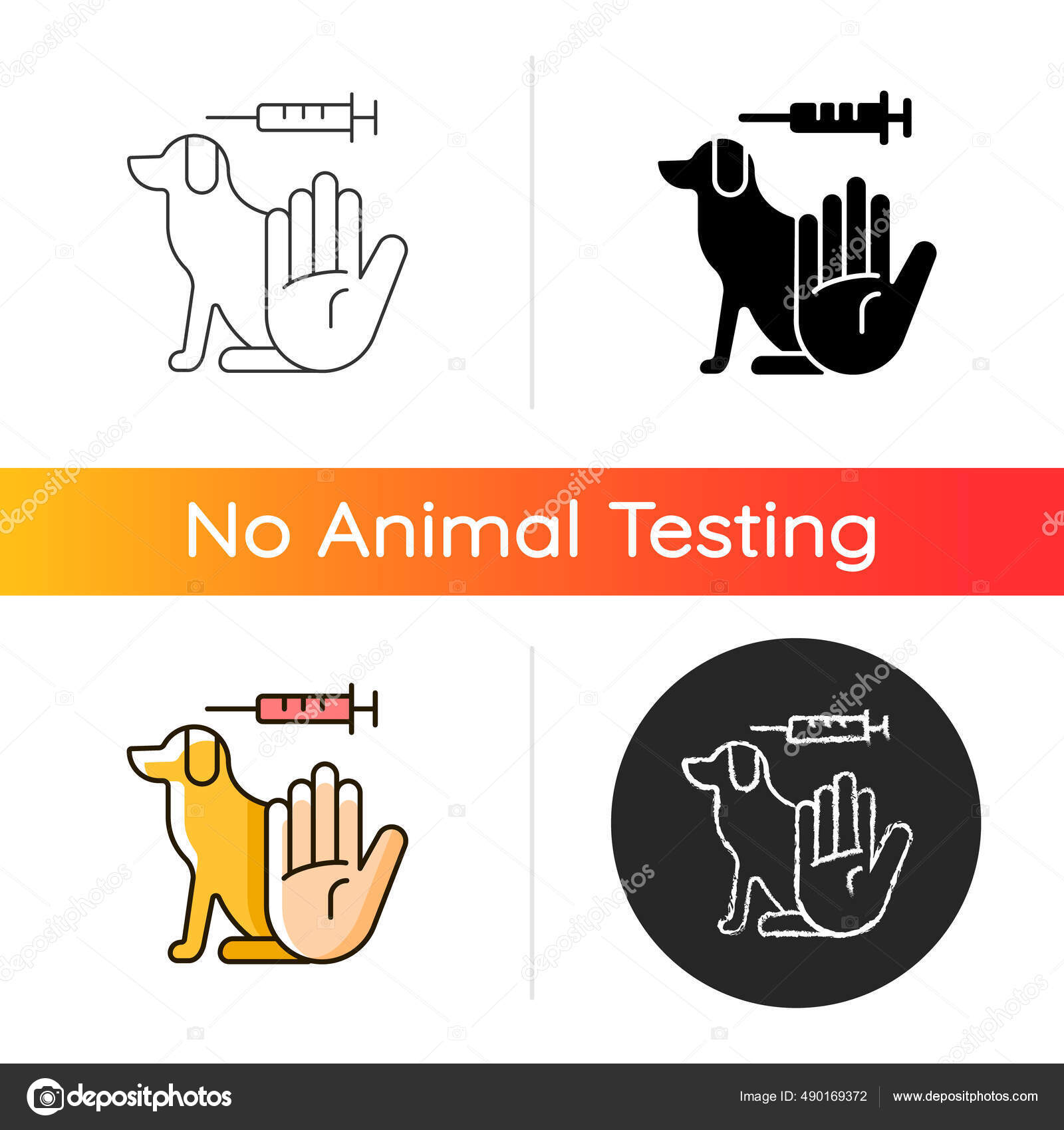 Dog Testing Gradient Icon Stop Experiments Animal Avoid Chemical ...