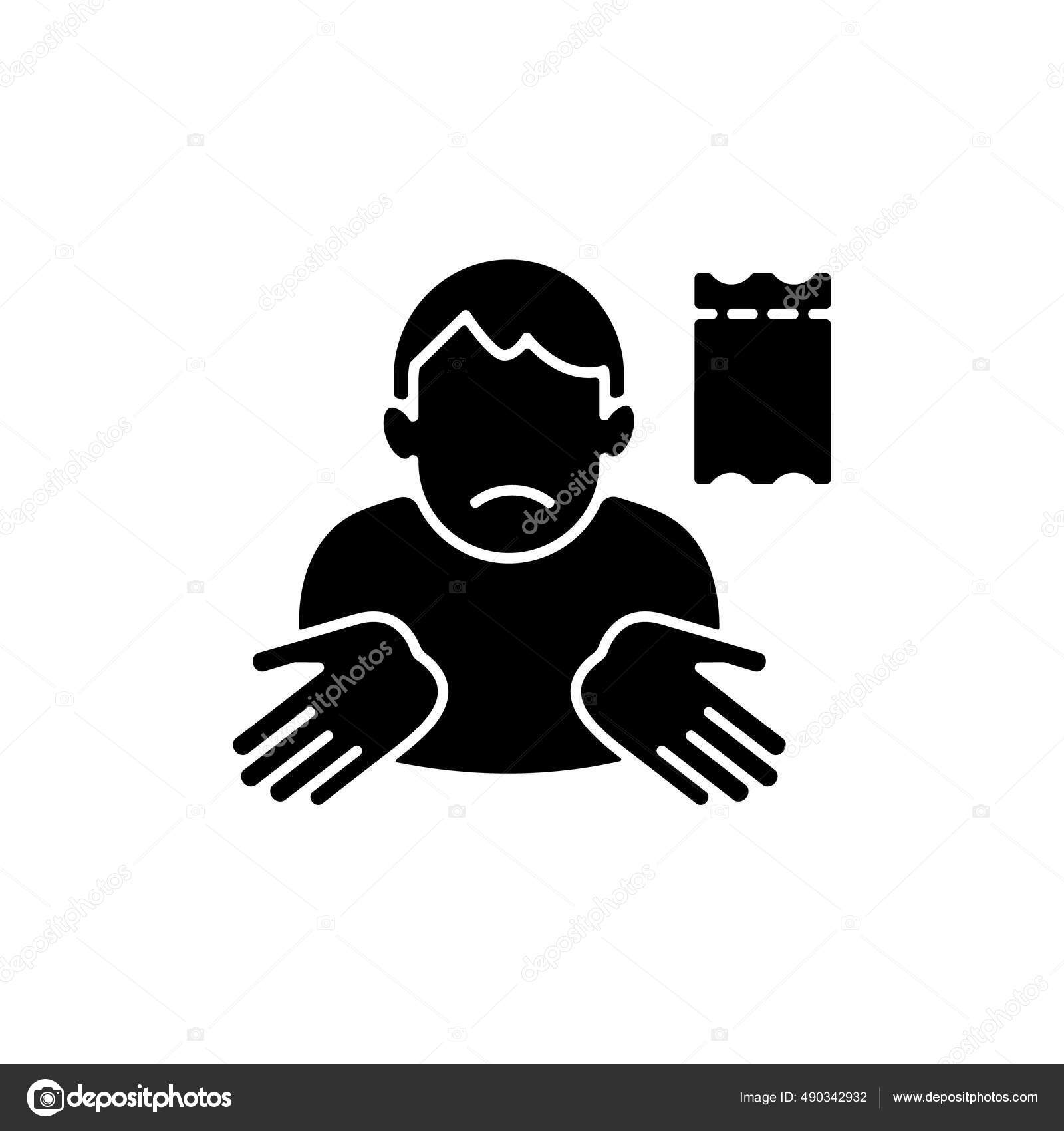 Winning Lottery Ticket Loss Black Glyph Icon Unclaimed Lotto Prize ...