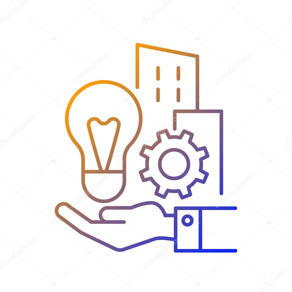 Inventos de la empresa gradiente icono de vector lineal ...