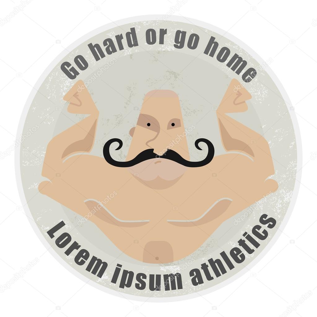 Stone athletic emblem with huge bodybuilder torso Stock Vector by ©bsd ...