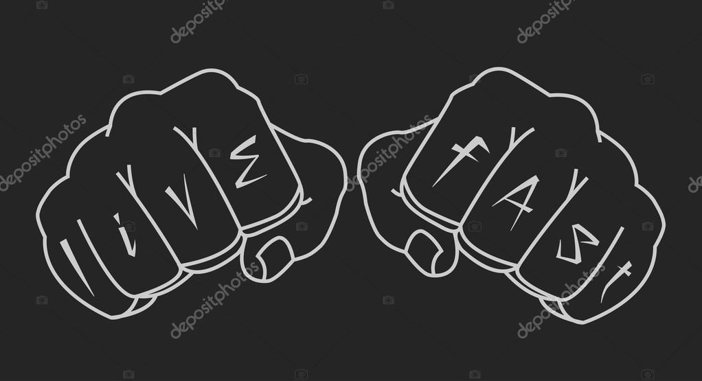 Fists with live fast tattoo Stock Vector Image by ©bsd #75625717