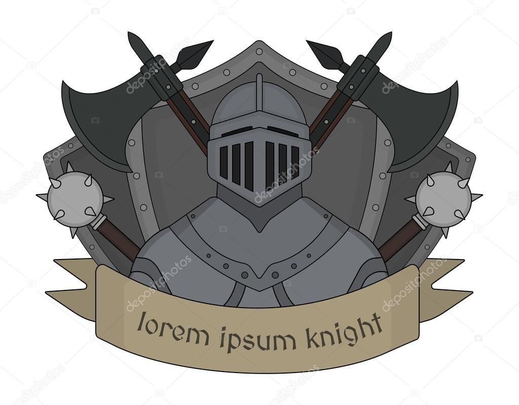 Medieval knight logo — Stock Vector © bsd #75625859