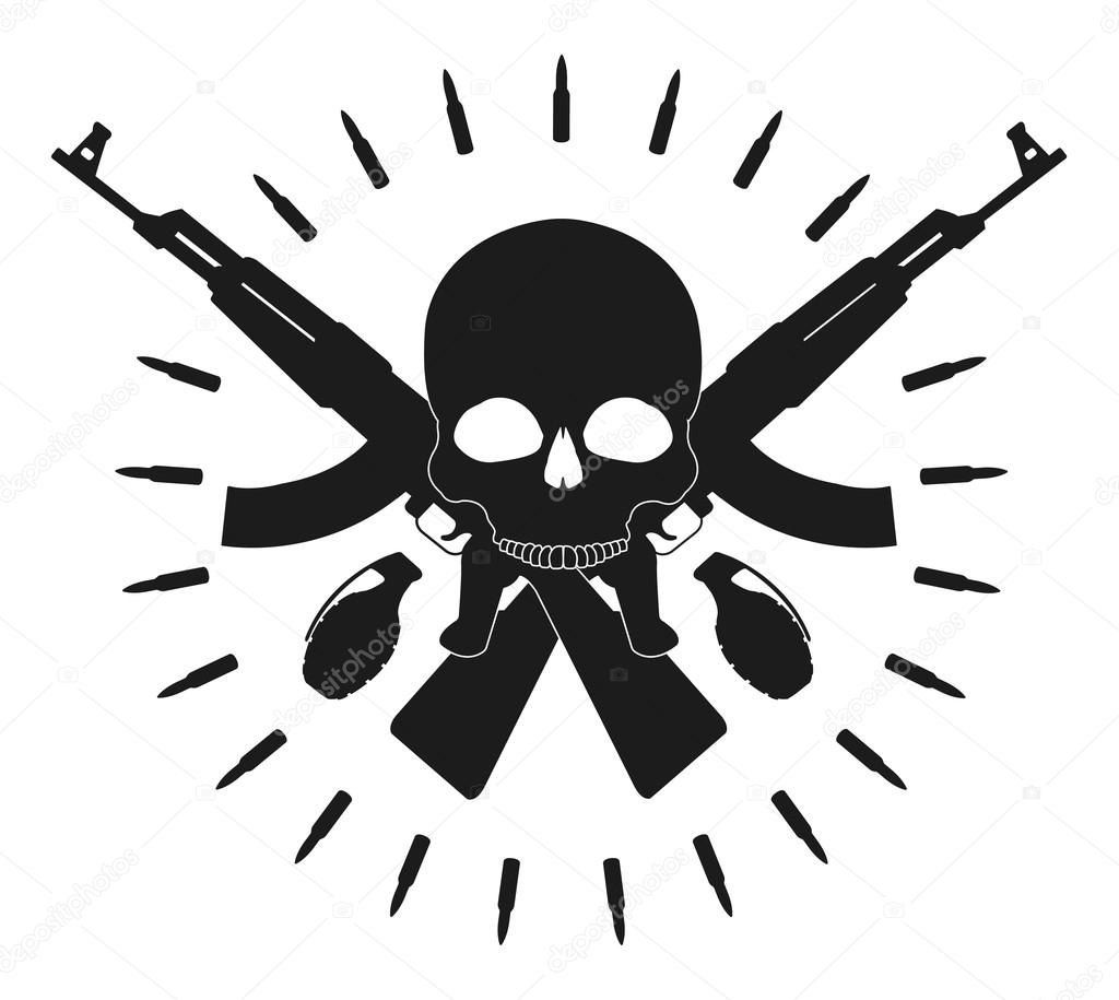 Crossed Rifles Skull