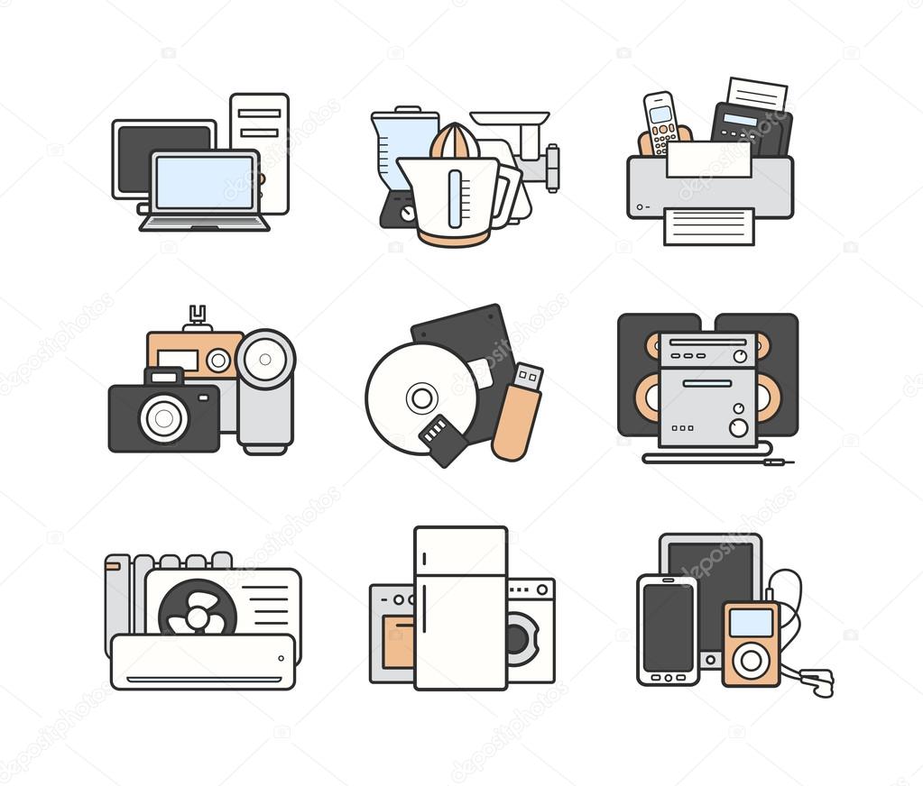Household devices icons set. Stock Vector Image by ©bsd #86486378