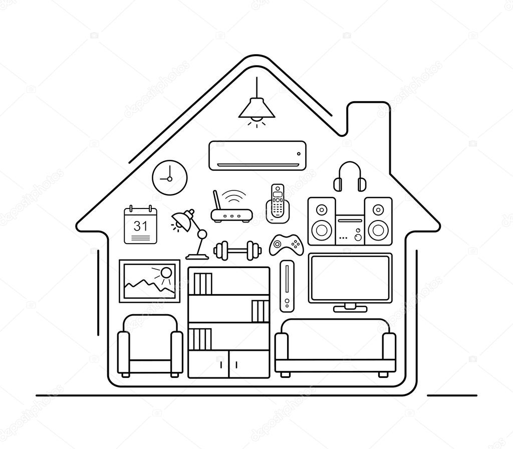Modern home interior icons Stock Vector Image by ©bsd_studio #88676424