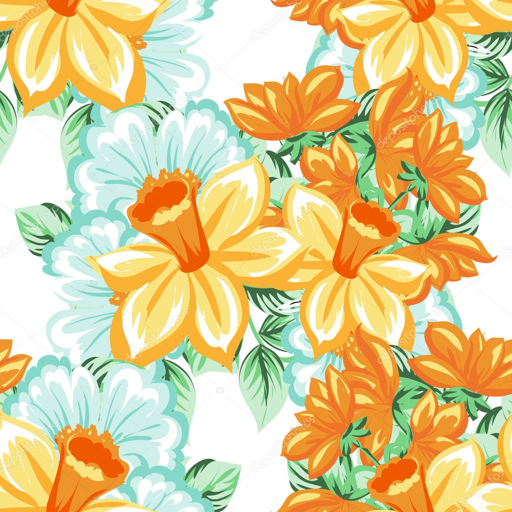 Flower pattern background Stock Vector by ©All-about-Flowers 106344674