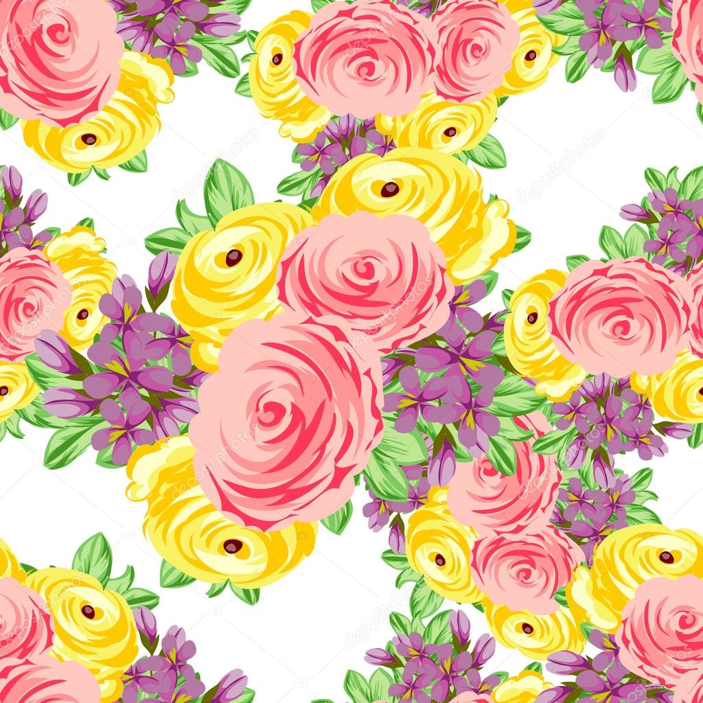 Flower pattern background — Stock Vector © All-about-Flowers #110186166