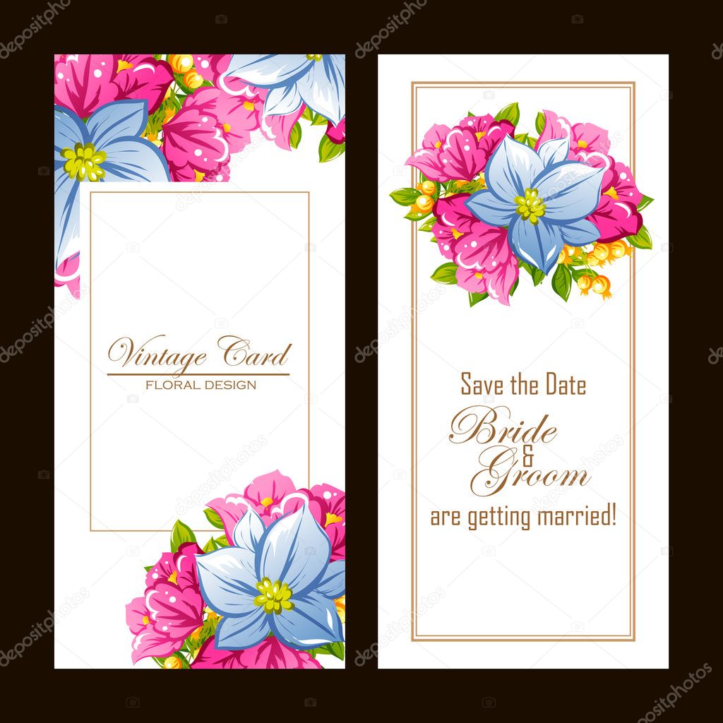Color greeting wedding invitation card Stock Vector by ©All-about ...