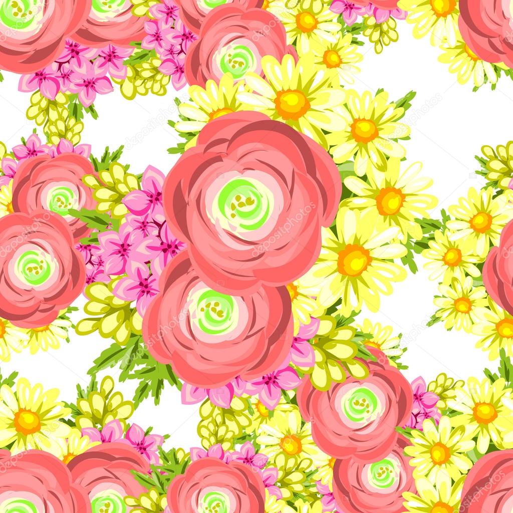 Flower pattern background Stock Vector by ©All-about-Flowers 114305302