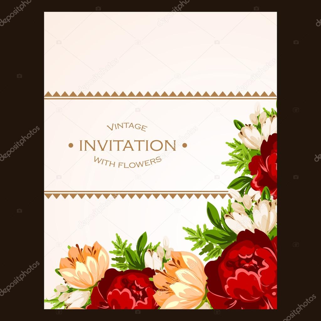 Wedding invitation card Stock Vector by ©All-about-Flowers 114307546