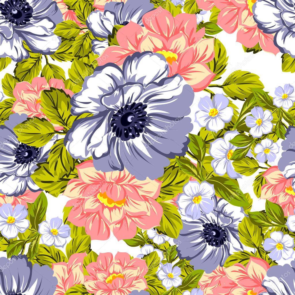 Flower pattern background Stock Vector by ©All-about-Flowers 115807992