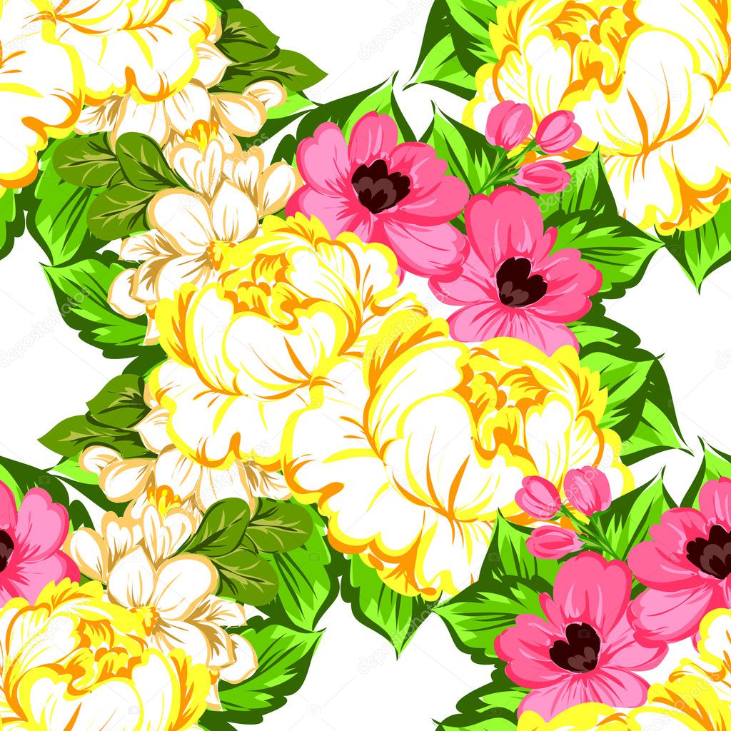 Flower pattern background Stock Vector by ©All-about-Flowers 115809010