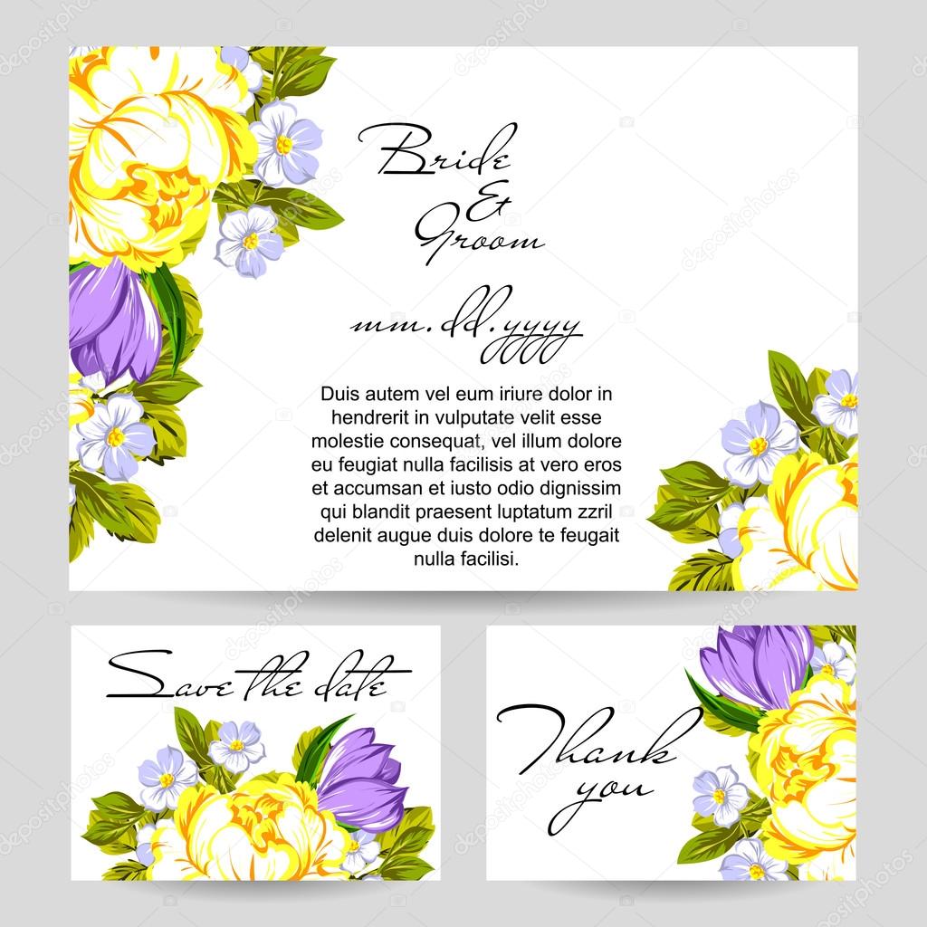 Wedding Invitation Card Stock Vector Image By ©all About Flowers 115811124
