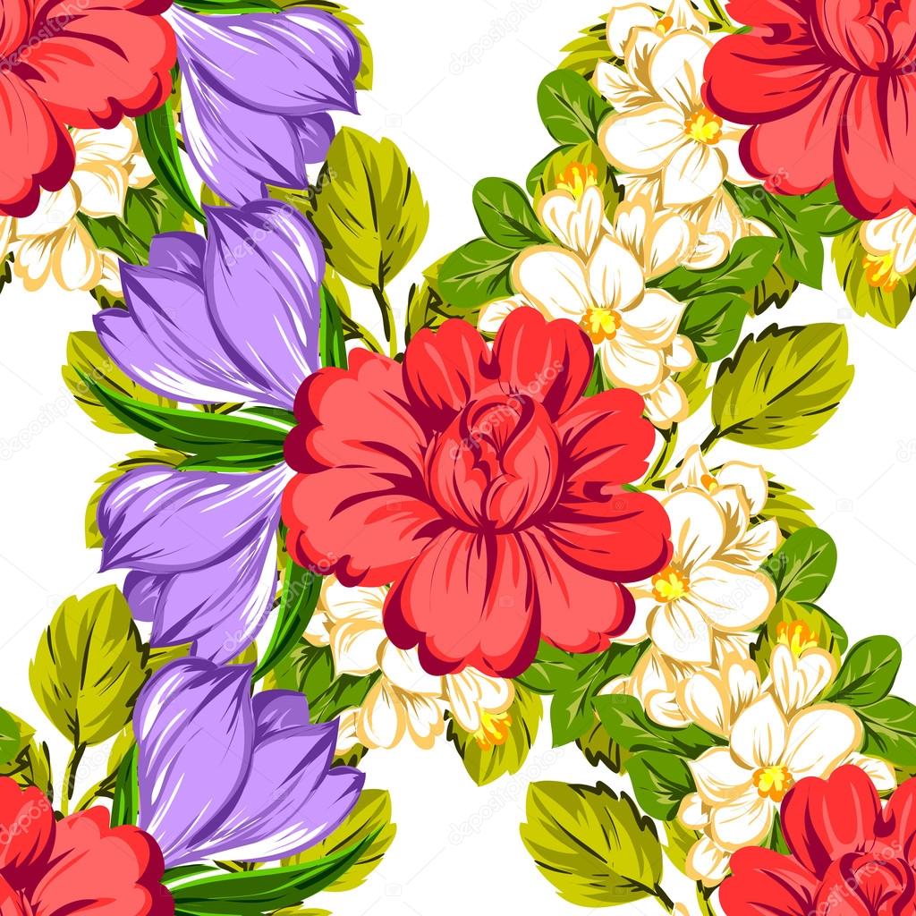 Flower pattern background Stock Vector by ©All-about-Flowers 117073490